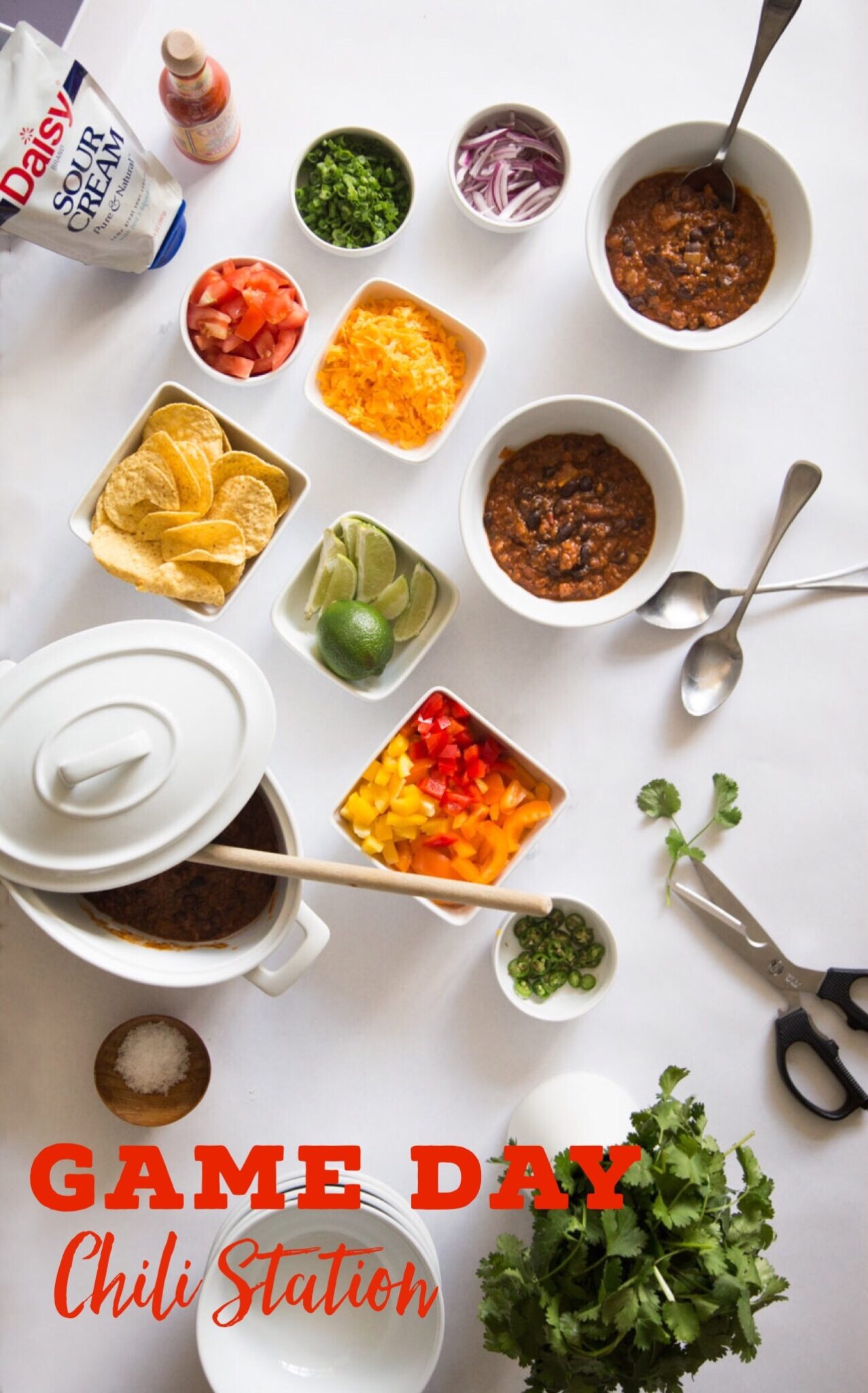 Super-easy Game Day Chili Station - Hither & Thither