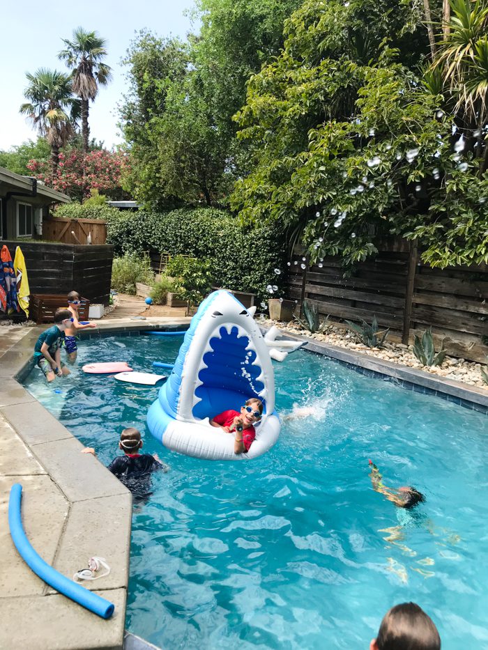 A Shark Pool Party (Happy 7th Birthday, Hudson!) - Hither & Thither